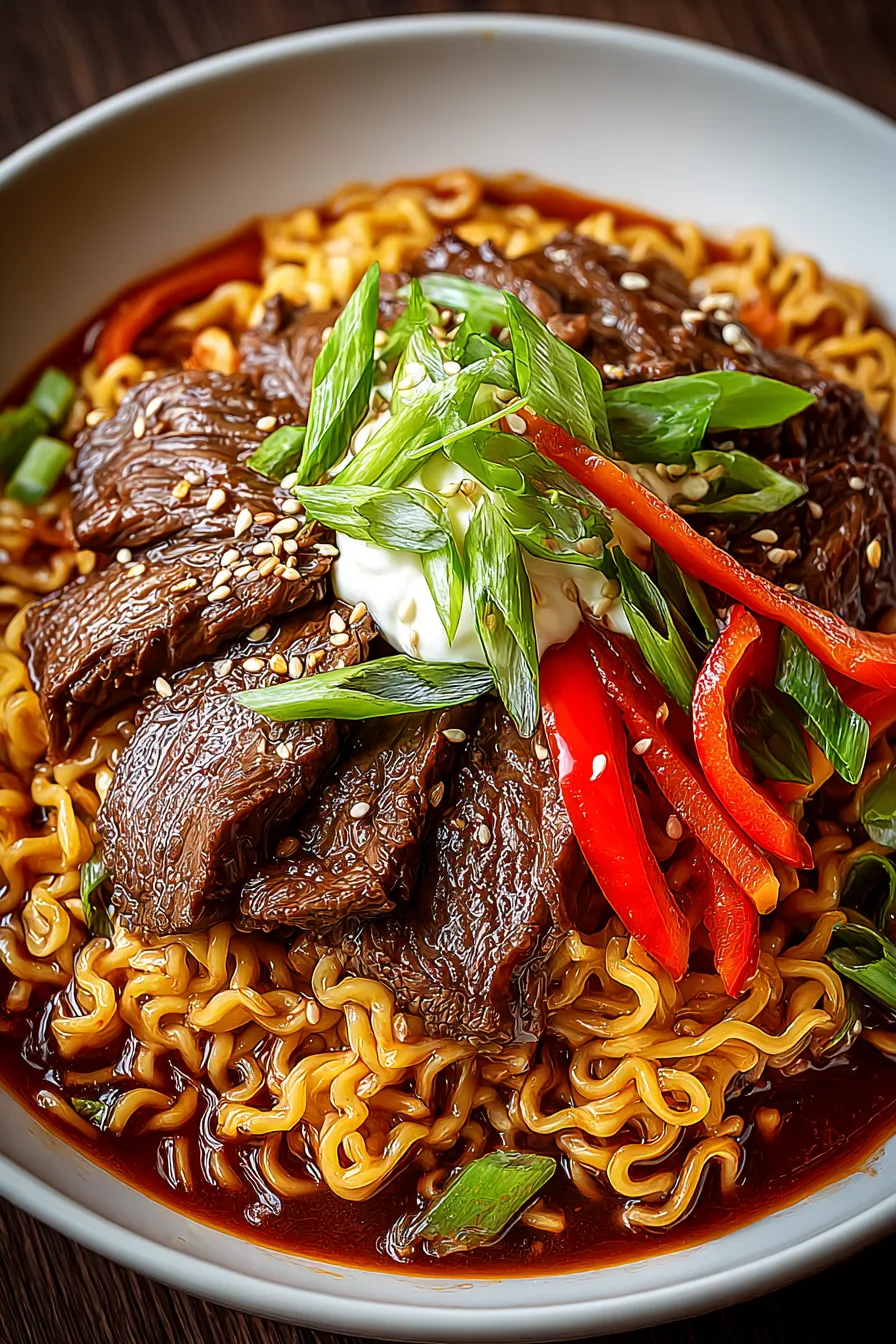 Spicy Korean Gochujang Beef Noodles – RecipeSophia