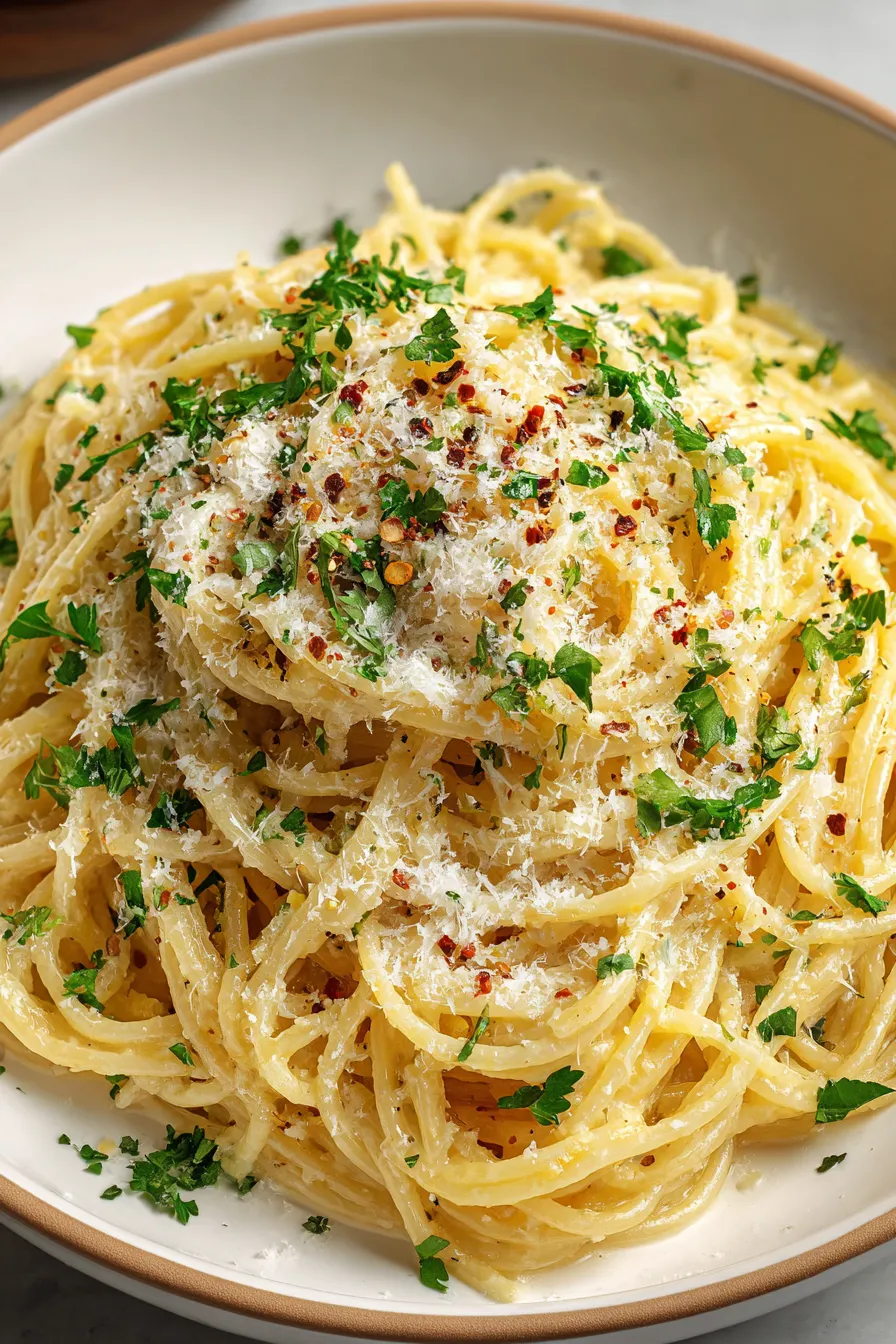 Creamy Garlic Parmesan Spaghetti – RecipeSophia