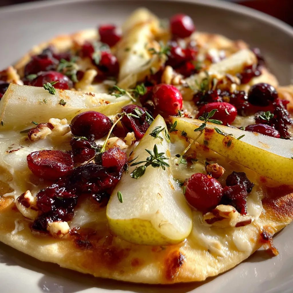 Pear, Brie, and Cranberry Flatbread – RecipeSophia