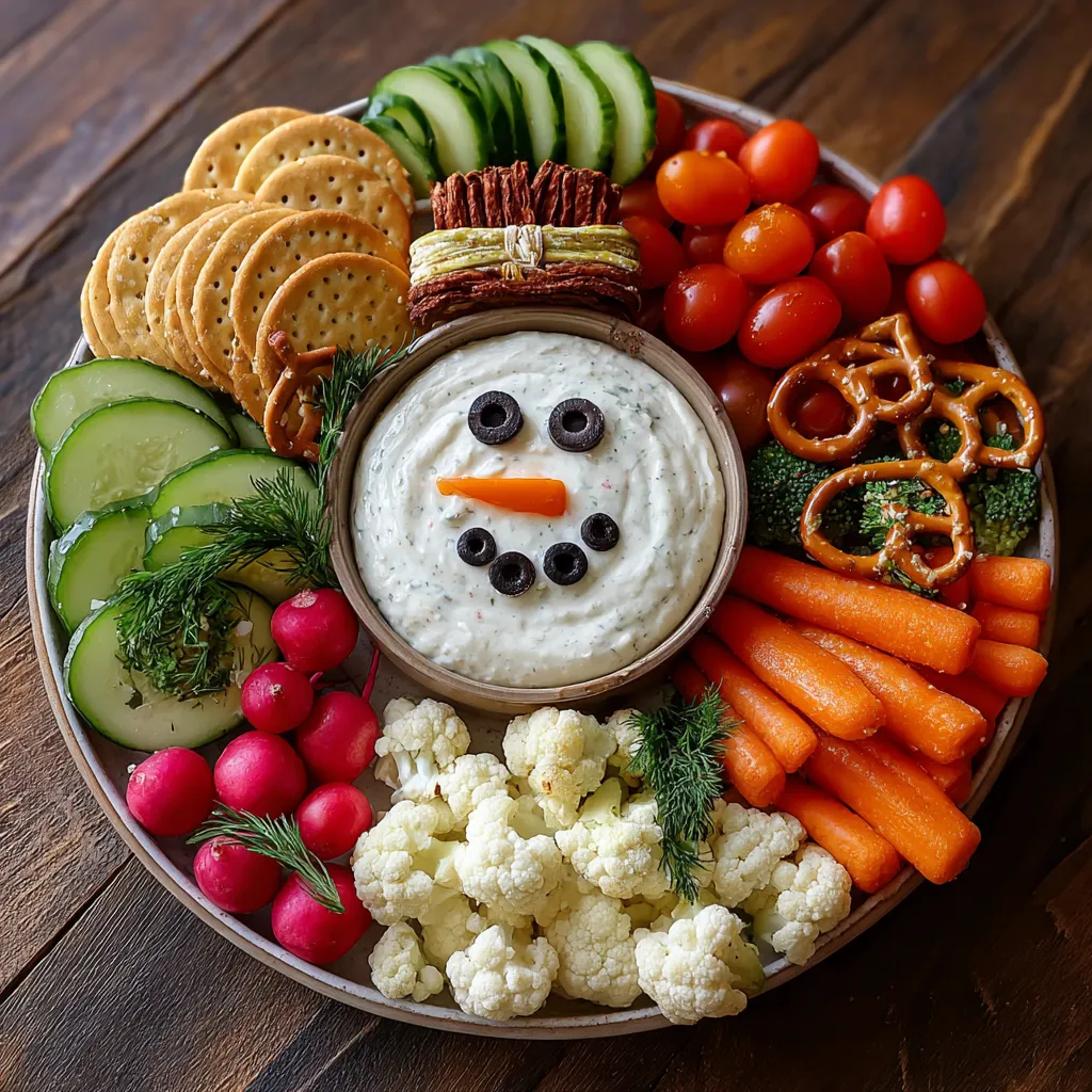 Snowman Veggie Tray – RecipeSophia